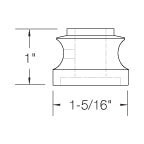 Midwest Stair Parts - SH900 Flat Shoe for 1/2 inch Square Iron Baluster